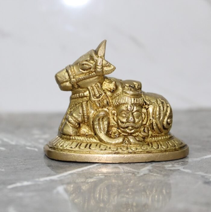 Brass Nandi Bull Idol with Demon Slayer Depiction – Traditional ...